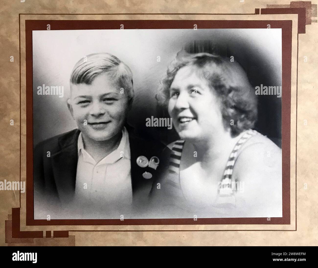 Composite old fashioned photograph of brother and sister from the 1950 ...