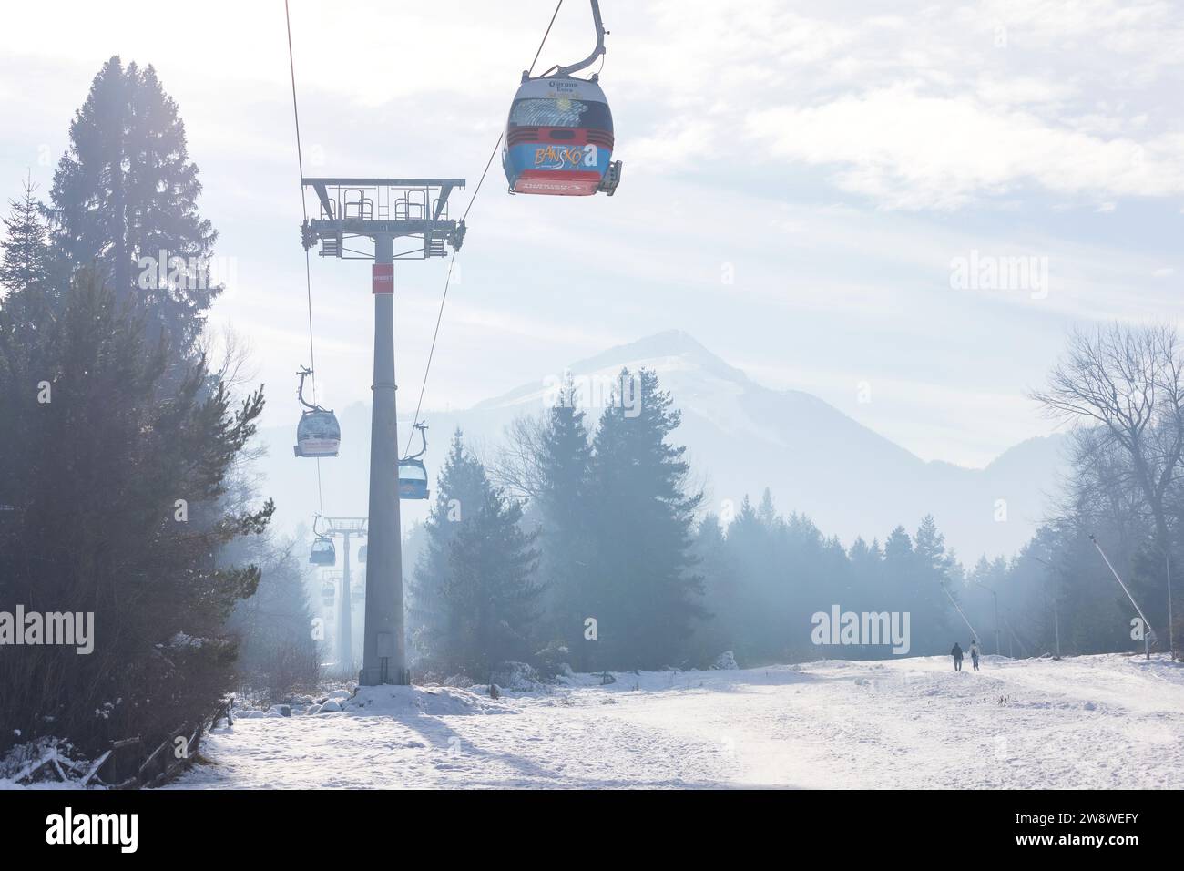 Bansko, Bulgaria - December 20, 2023: Bulgarian winter ski resort ...