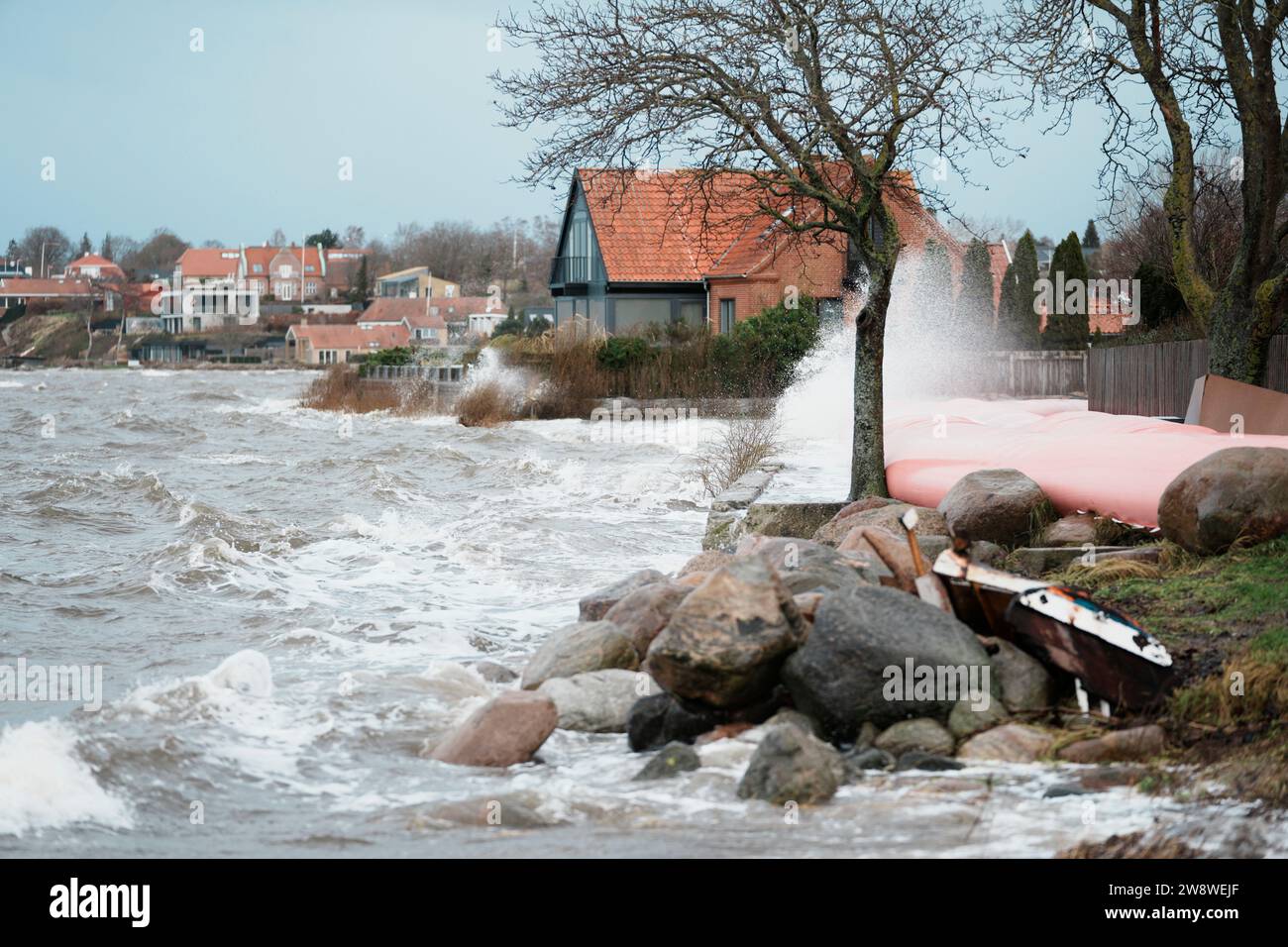 High Water at the bottom of Roskilde Fjord in Roskilde, Denmark, Friday ...