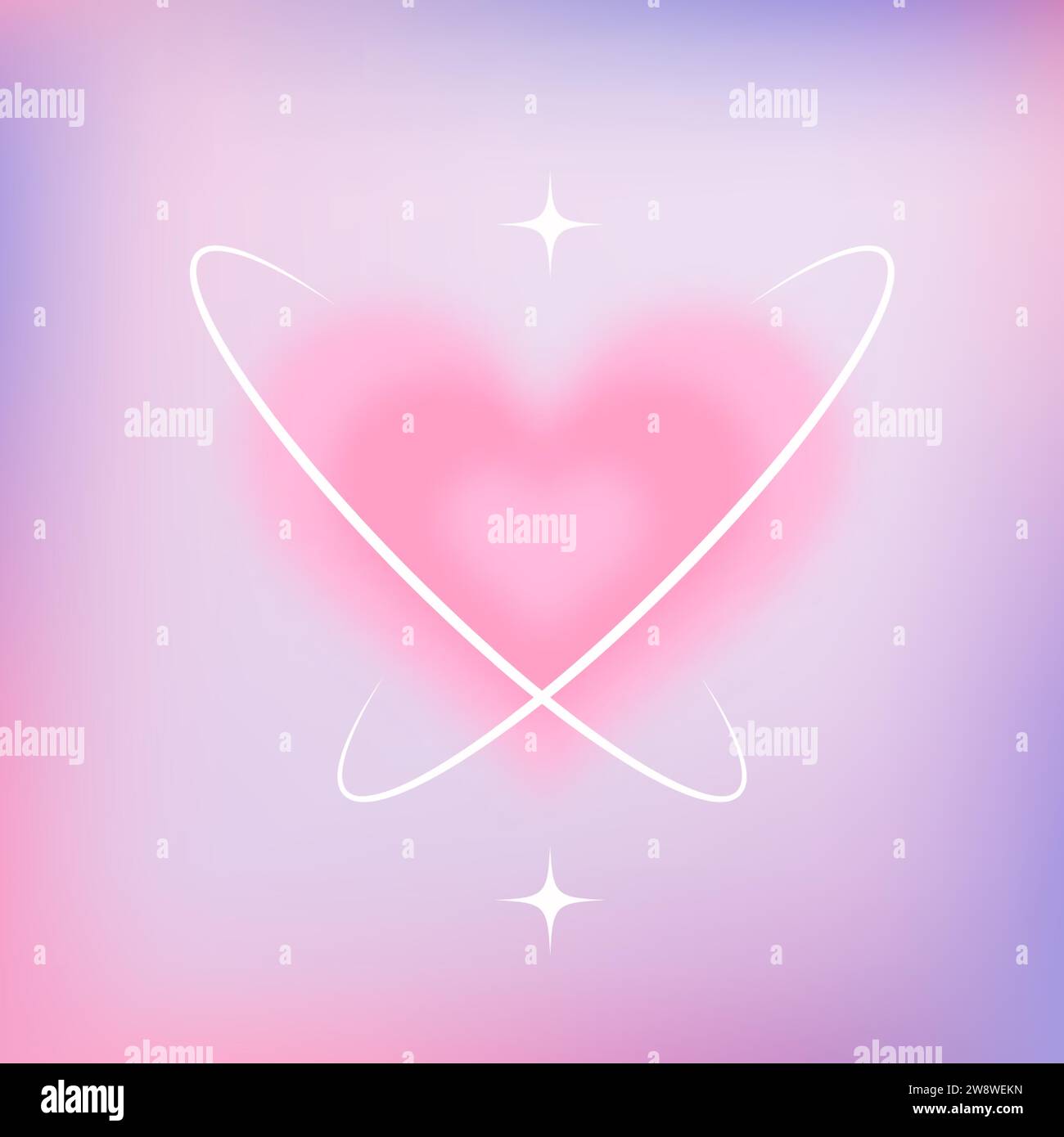 Y2k gradient blurred background with heart. Aesthetic retro element ...