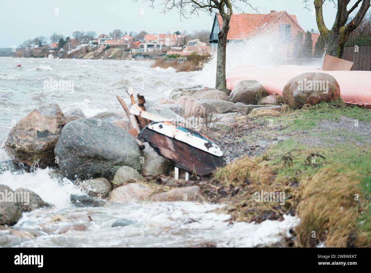 High Water at the bottom of Roskilde Fjord in Roskilde, Denmark, Friday ...
