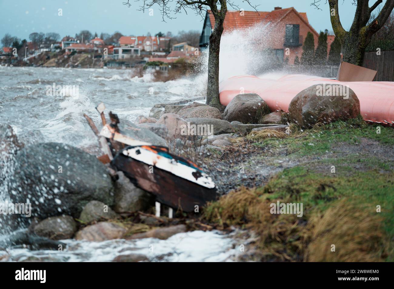 High Water at the bottom of Roskilde Fjord in Roskilde, Denmark, Friday ...