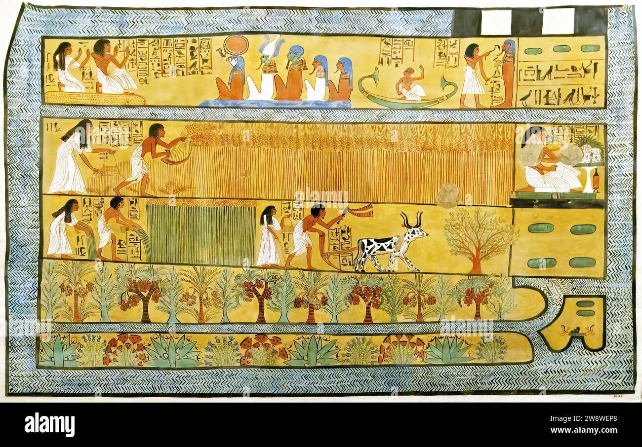 Sennedjem and Lineferti in the fields of Laru, Metropolitan Museum of ...