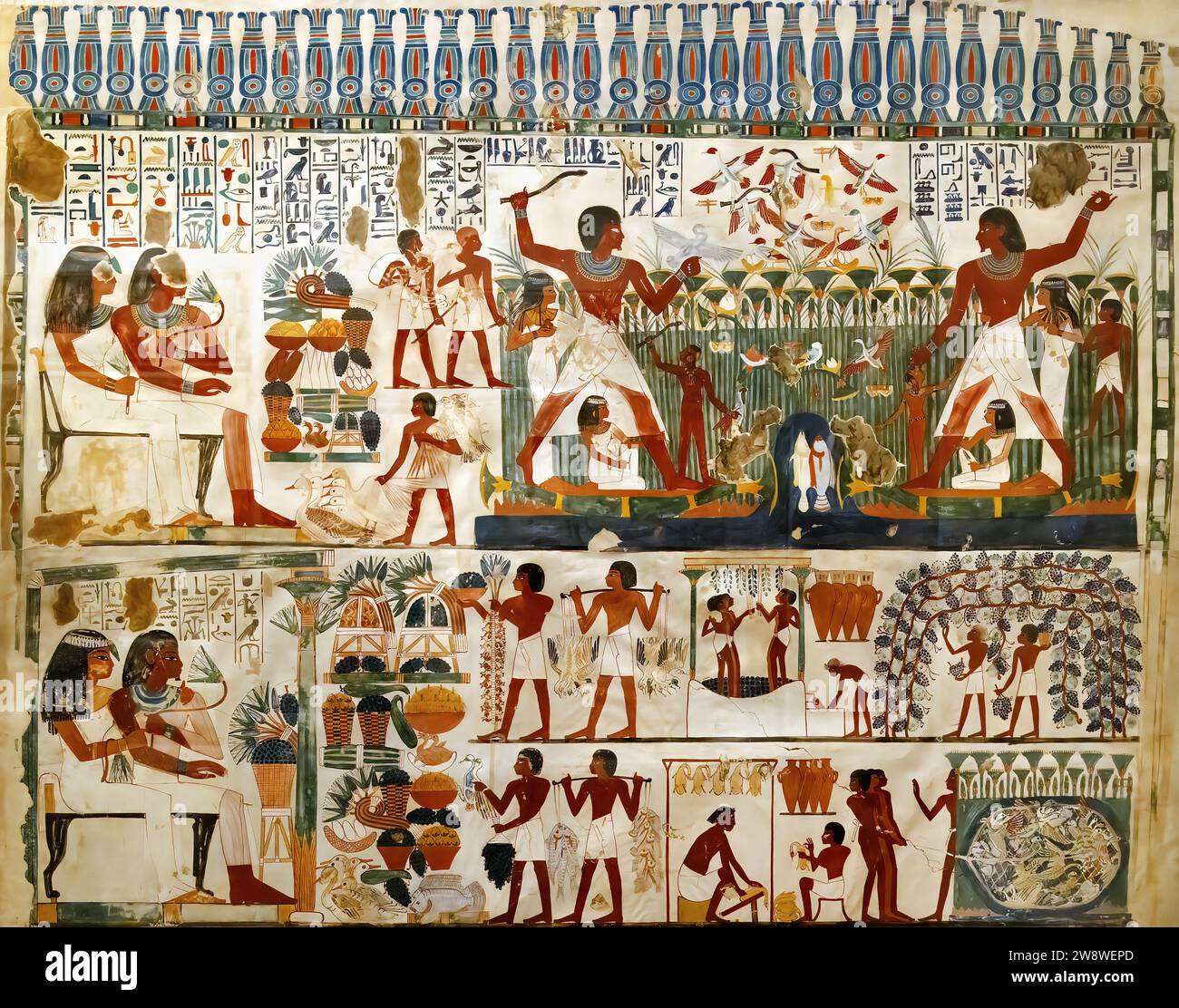 West wall of Nakht's offering chapel, Metropolitan Museum of Art, New ...