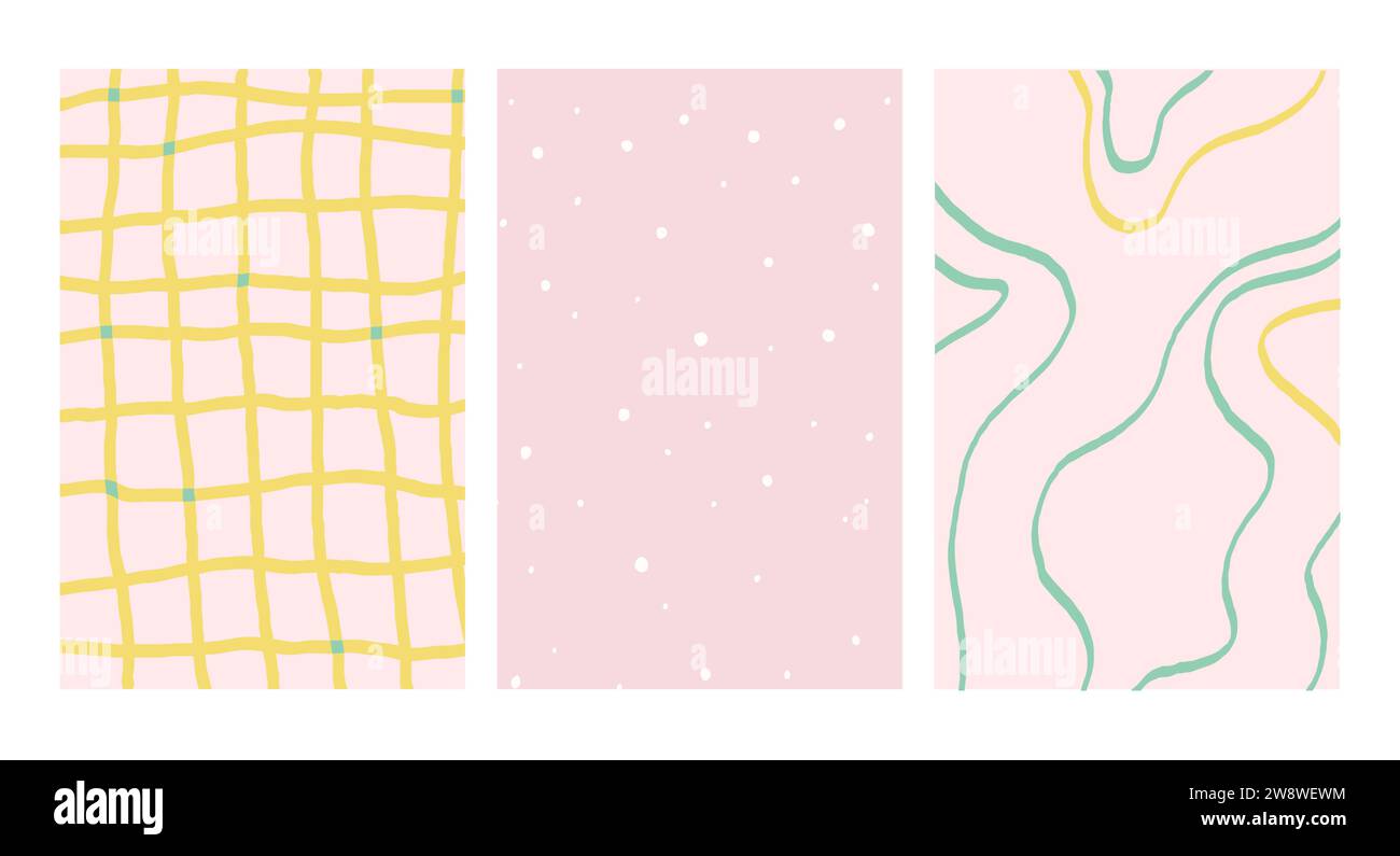 Simple Geometric Hand Drawn Irregular Patterns. Doodle Checkered simple ...