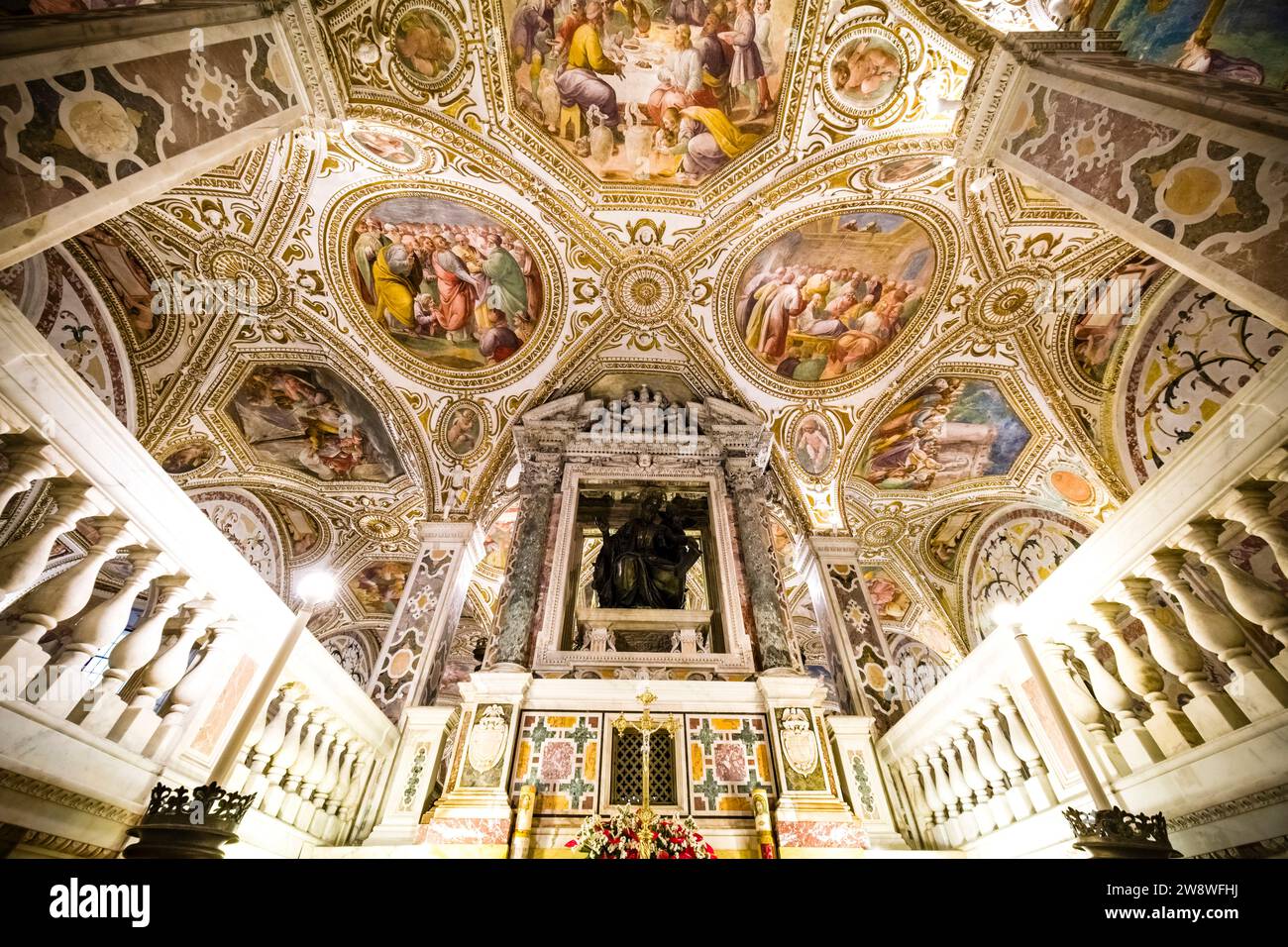 Artful painted ceilings of the Tomb of Saint Matthew, Tomba di San ...