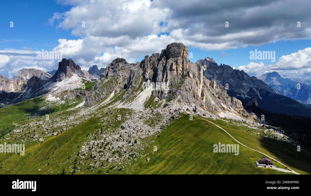 Drone photo passo di giau dolomites italy hi-res stock photography and ...