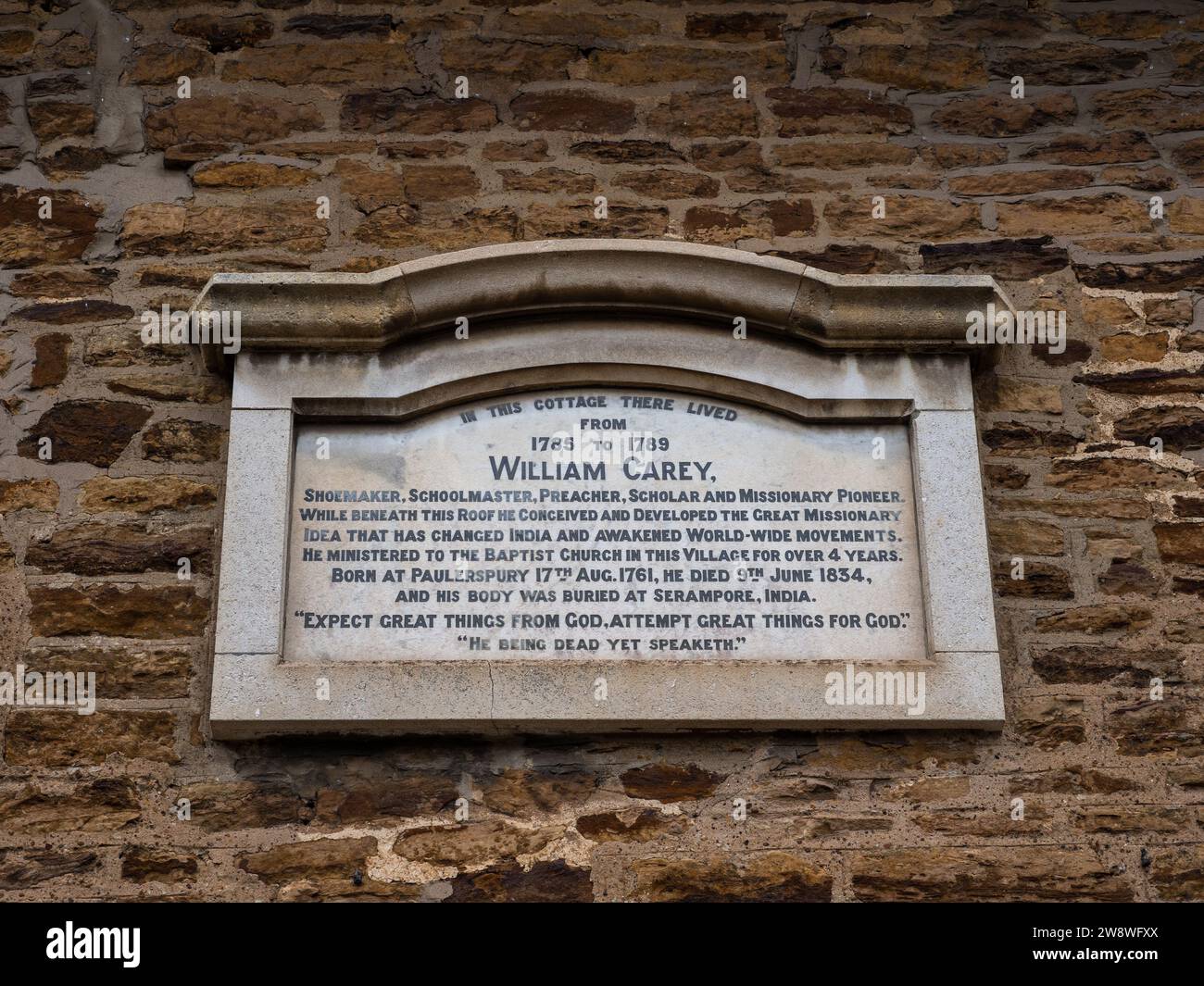 Cottage where the missionary William Carey lived between 1785 and 1789, Moulton ...