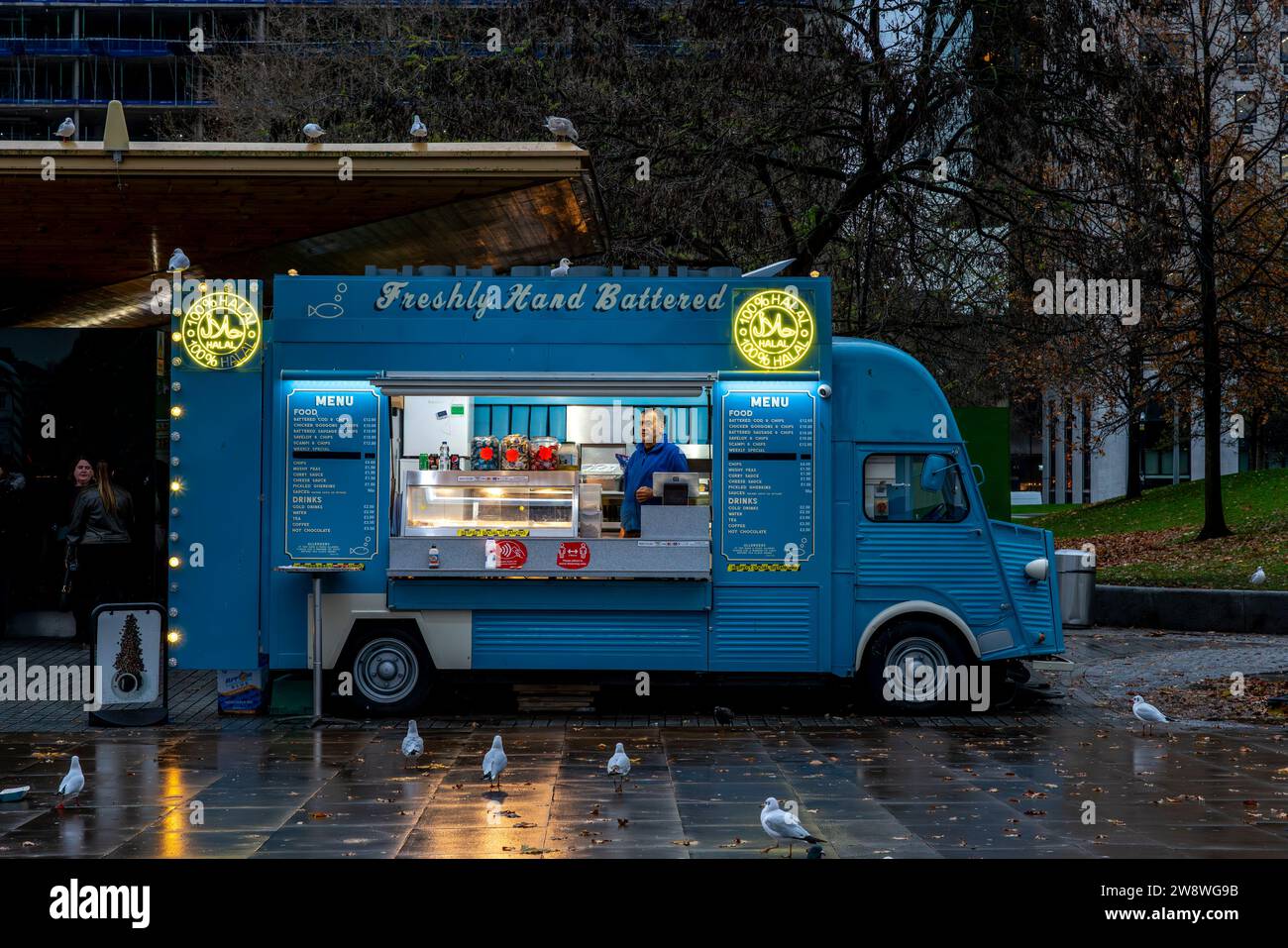 A Mobile Fish and Chip Van On The Southbank, London, Uk Stock Photo - Alamy
