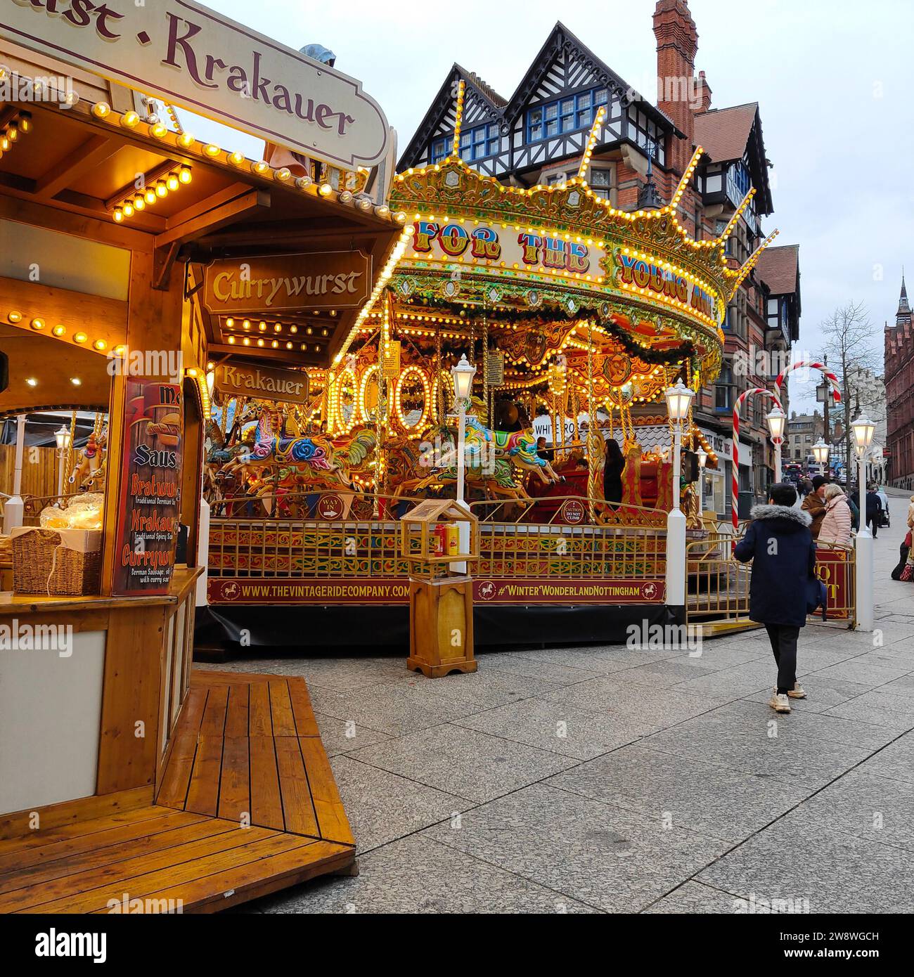 Nottingham,United Kingdom,15th December 2023:Fair ground rides and ...