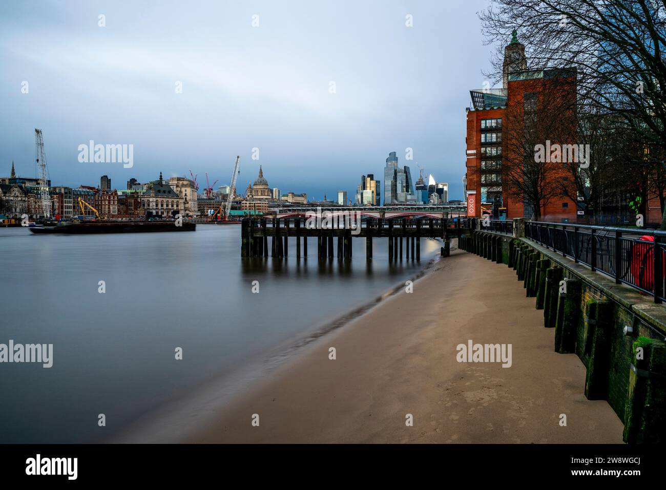A View of The Thames Beach and The River Thames Looking Toward The City ...