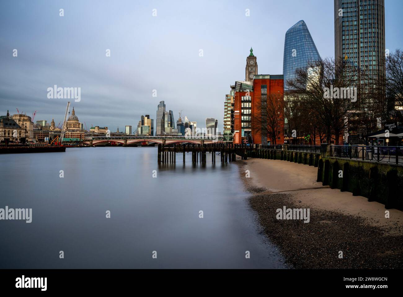 A View of The Thames Beach and The River Thames Looking Toward The City ...