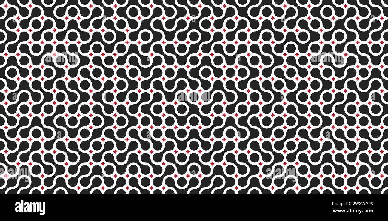Seamless Pattern With Circle Connect Shape Metaball Dots Icon Integration Technology Symbols