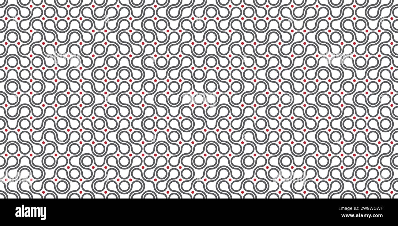 Seamless Pattern With Circle Connect Shape Metaball Dots Icon Integration Technology Symbols