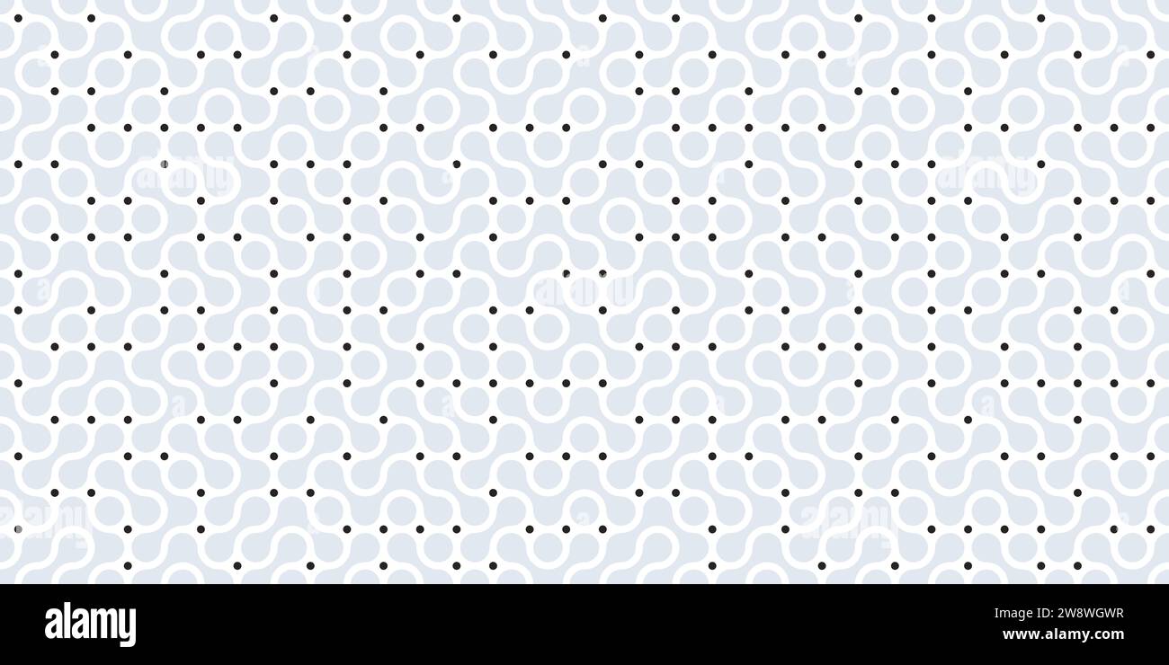 Seamless pattern with circle connect shape. Metaball dots icon. Integration technology symbols ...