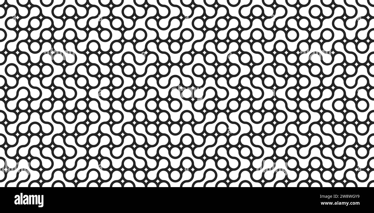 Seamless Pattern With Circle Connect Shape Metaball Dots Icon Integration Technology Symbols