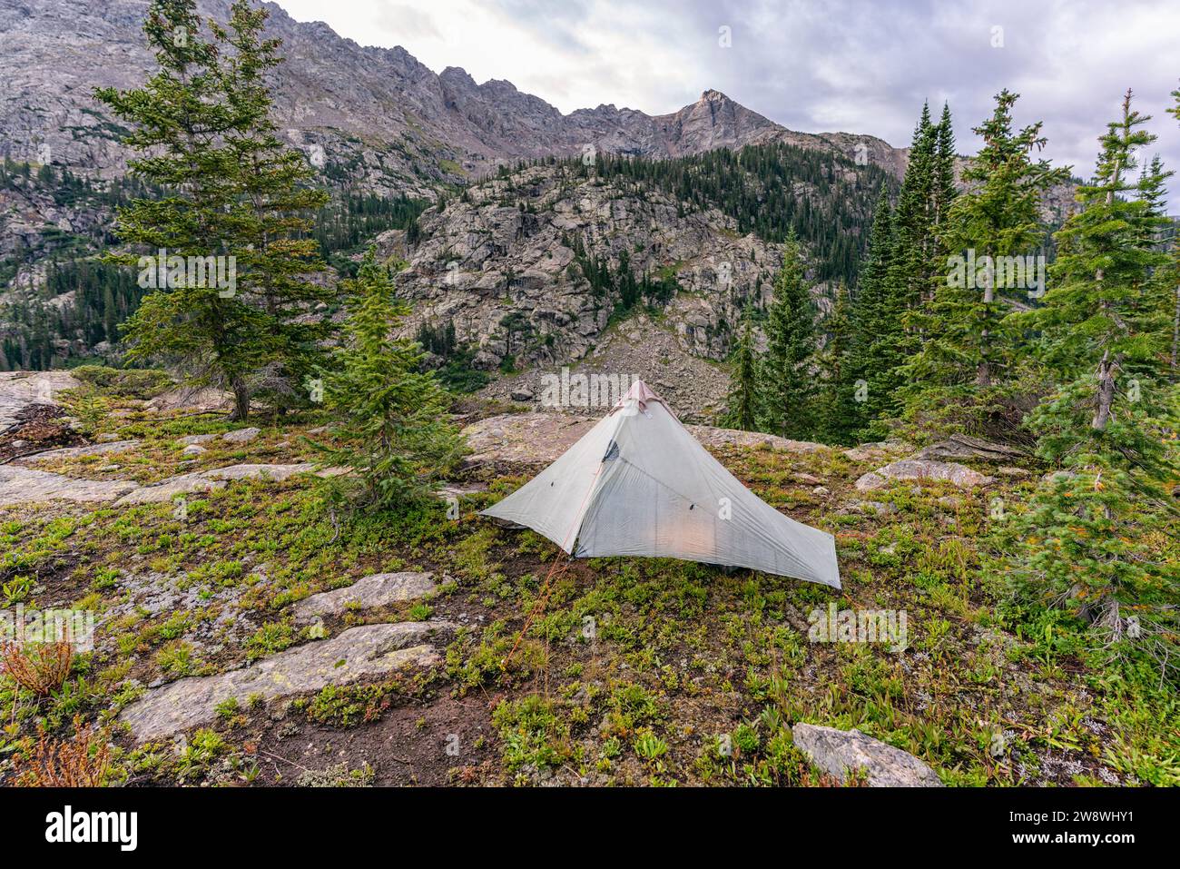 Shelter in the mountains of the Holy Cross Wilderness, Colorado Stock ...