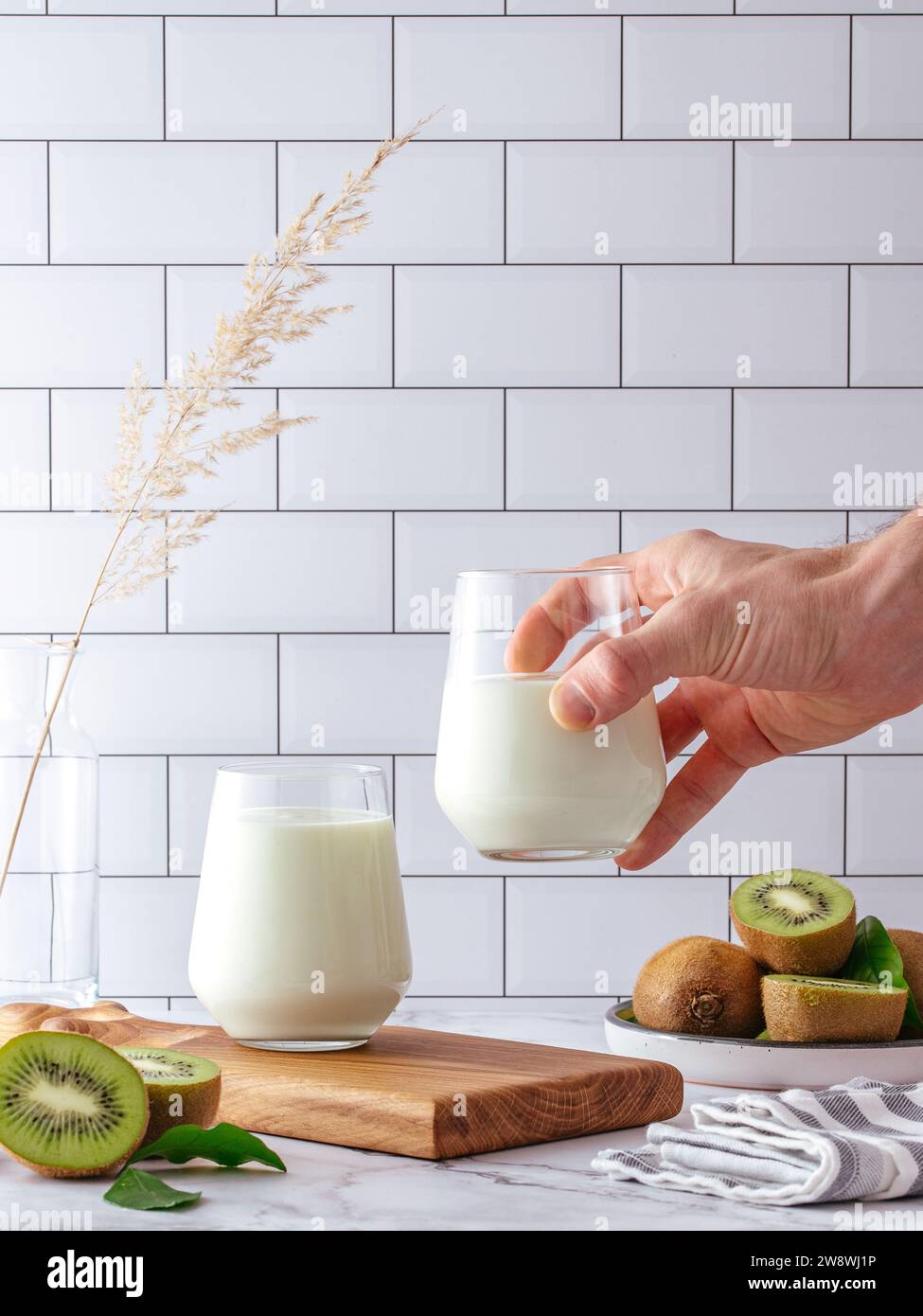 Close up hand mixing yogurt hi-res stock photography and images - Alamy