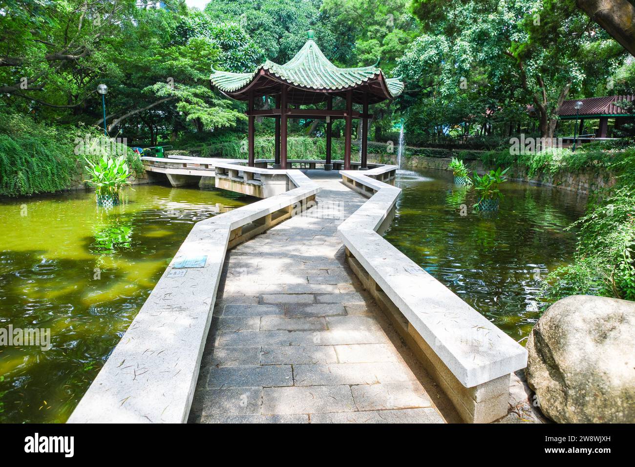 Pond chinese people crossing hi-res stock photography and images - Alamy
