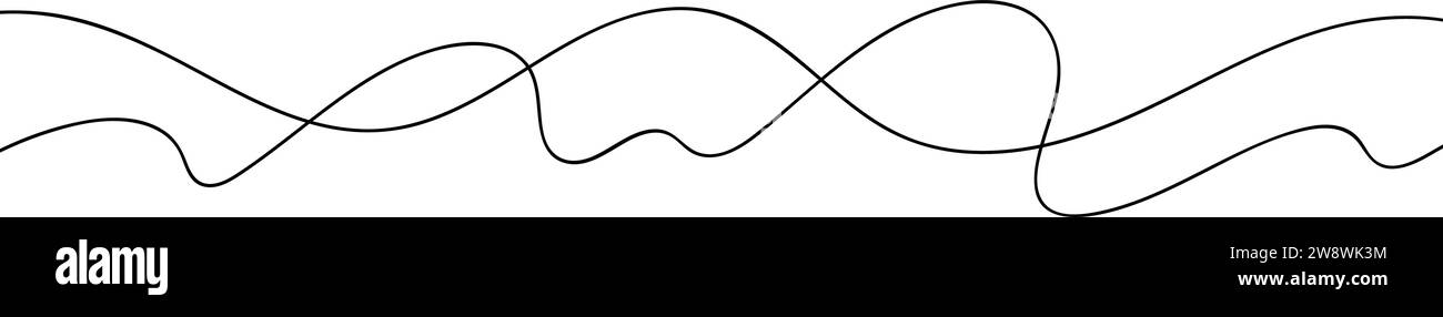 Seamless wavy line pattern with curvy abstract squiggles in a ...