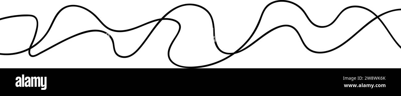 Seamless wavy line pattern with curvy abstract squiggles in a ...