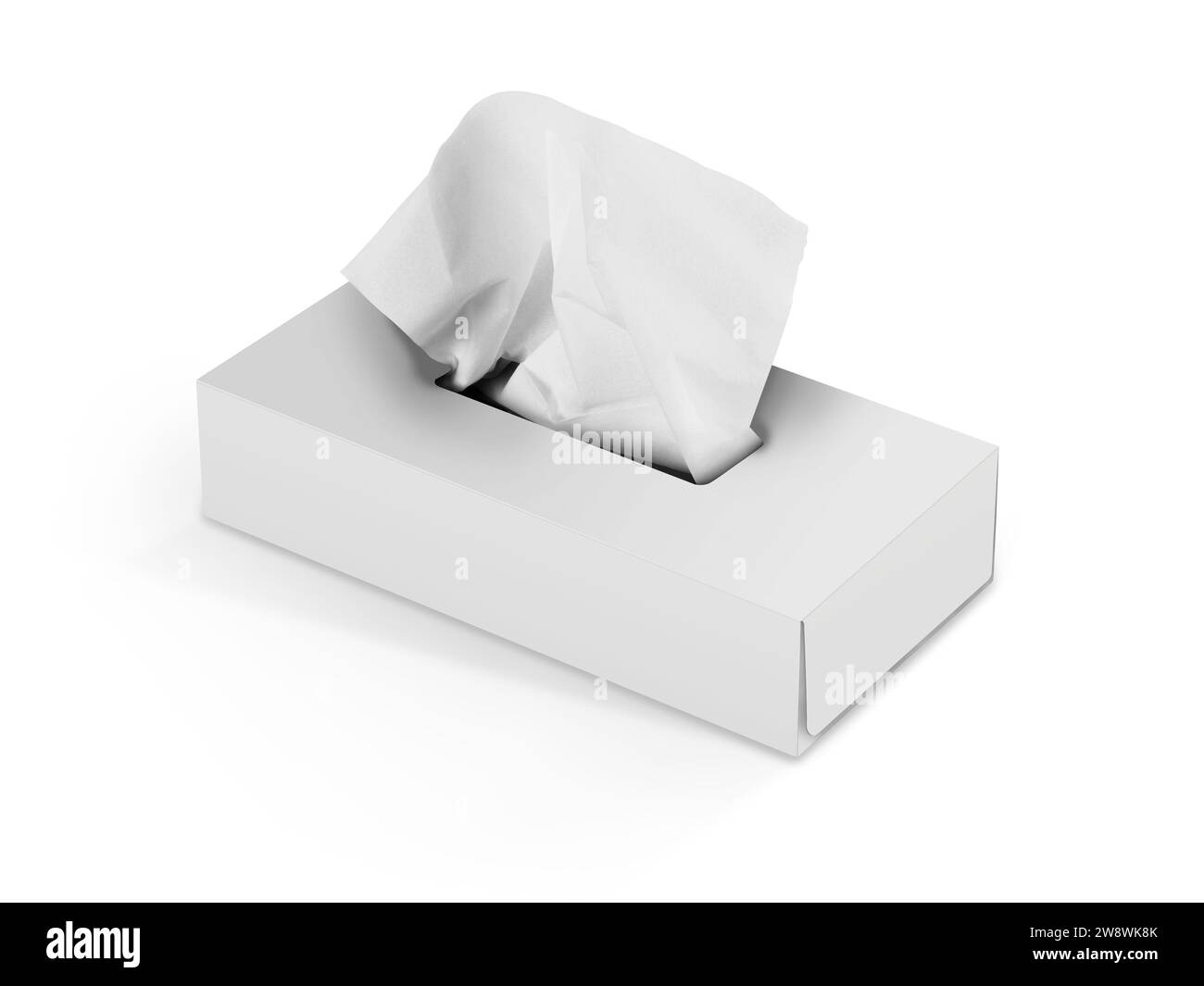 Tissue Paper Package Box Mockup Isolated on White Background: 3D ...