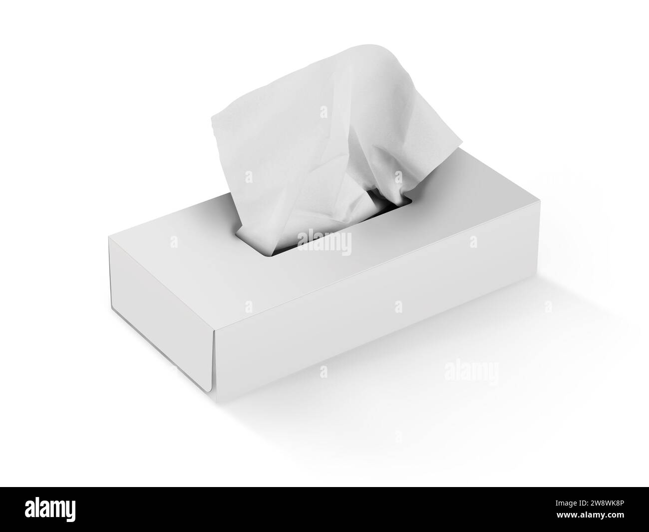 Tissue Paper Package Box Mockup Isolated on White Background: 3D ...
