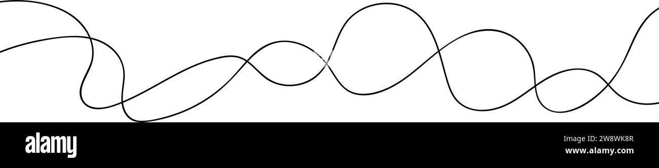 Seamless wavy line pattern with curvy abstract squiggles in a ...