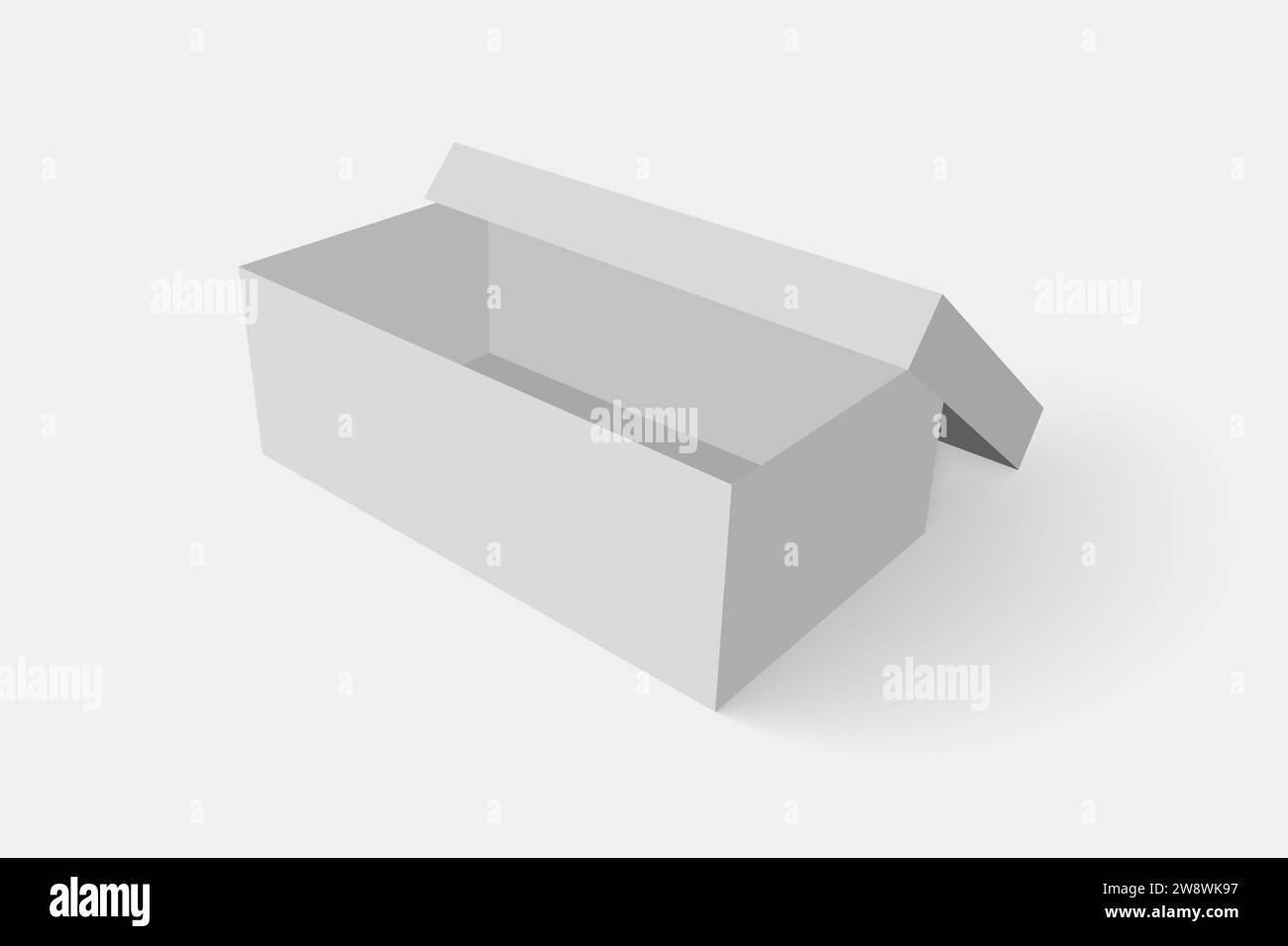 Shoe Box Paper Package Box Mockup Isolated on White Background. 3D ...