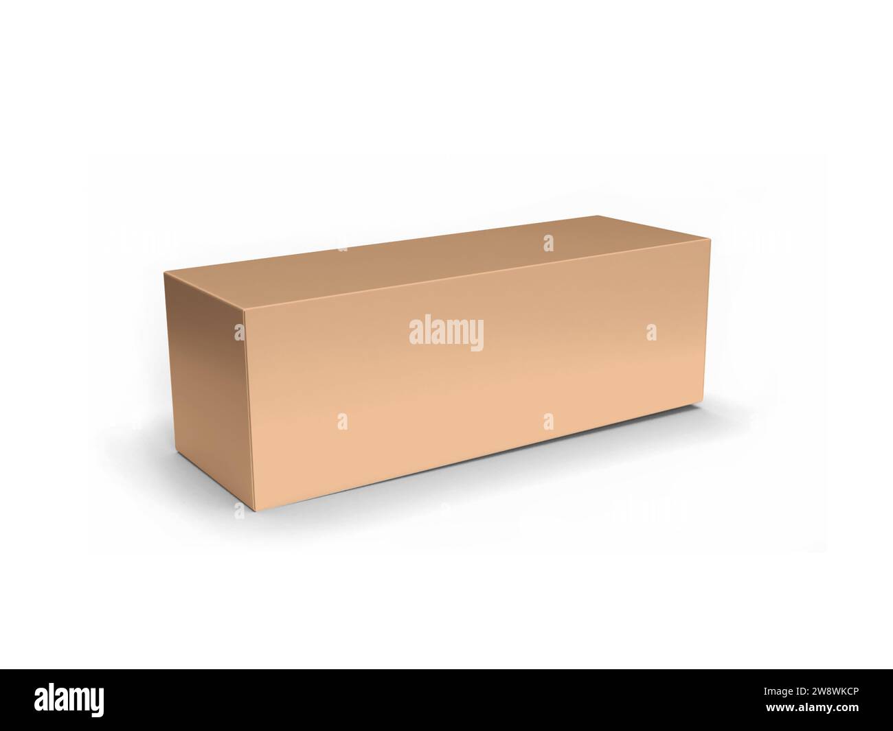 Cardboard Packaging Box Mockup Isolated on White Background. 3D ...