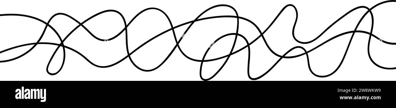 Seamless wavy line pattern with curvy abstract squiggles in a ...