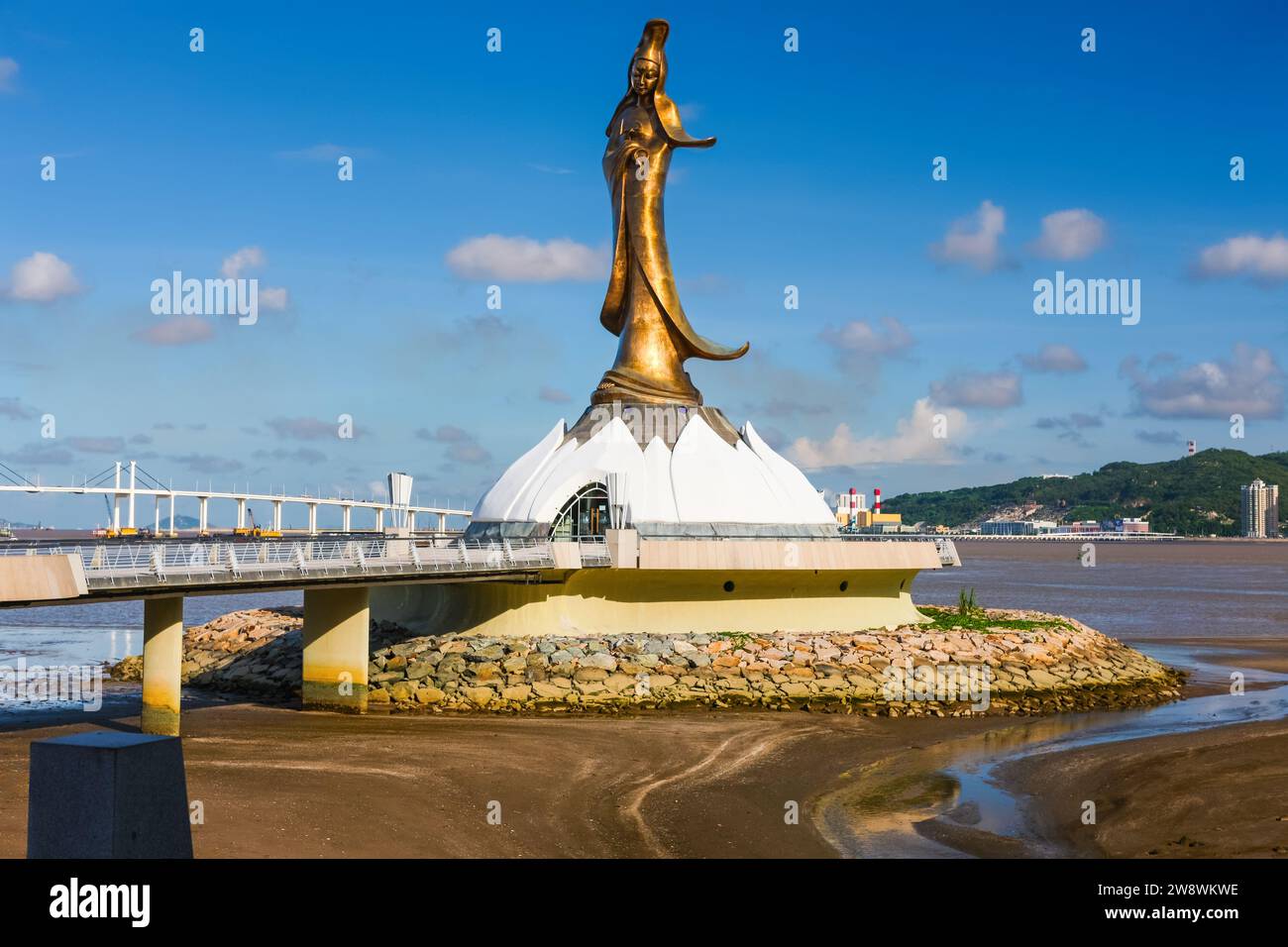 Macau, China - July 23, 2009 : Guan Yin Statue. 20 metre bronze statue ...