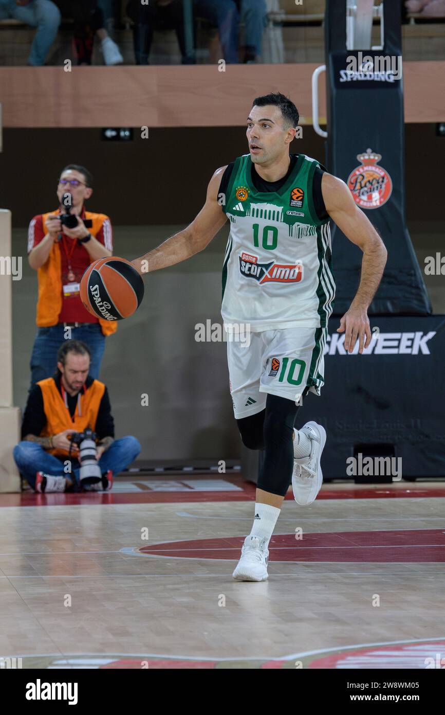 Monaco, Monaco. 20th Dec, 2023. Panthinaikos player #10 Kostas Sloukas ...