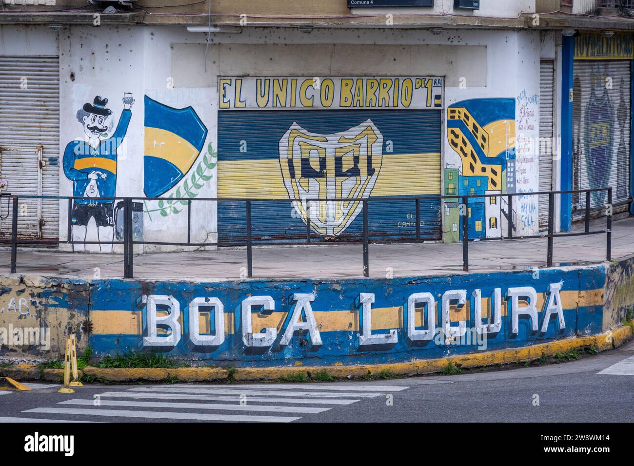 Graffiti street art about Boca Juniors soccer club in La Boca Stock ...