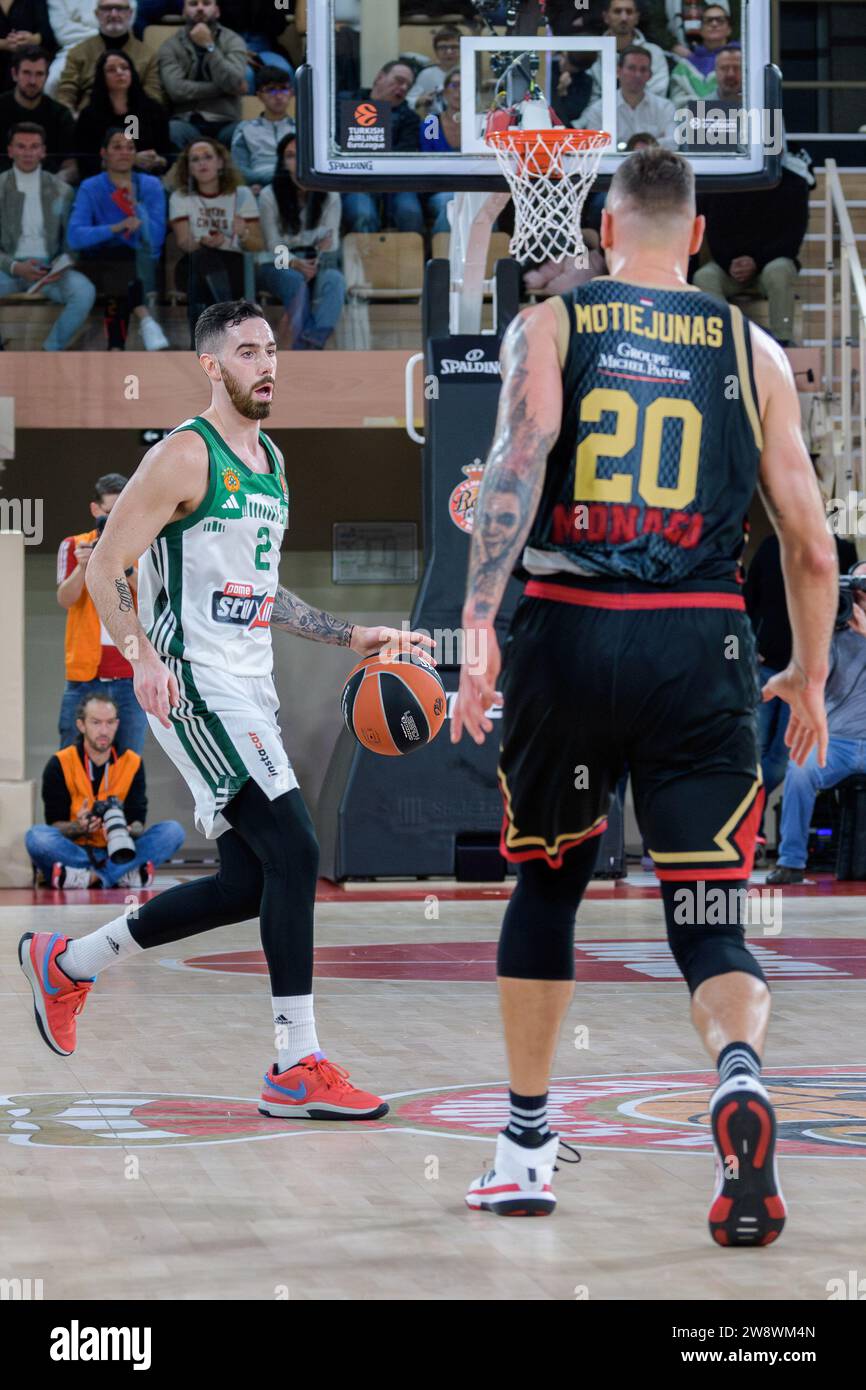 Monaco, Monaco. 20th Dec, 2023. AS Monaco player #20 Donatas Motiejunas ...