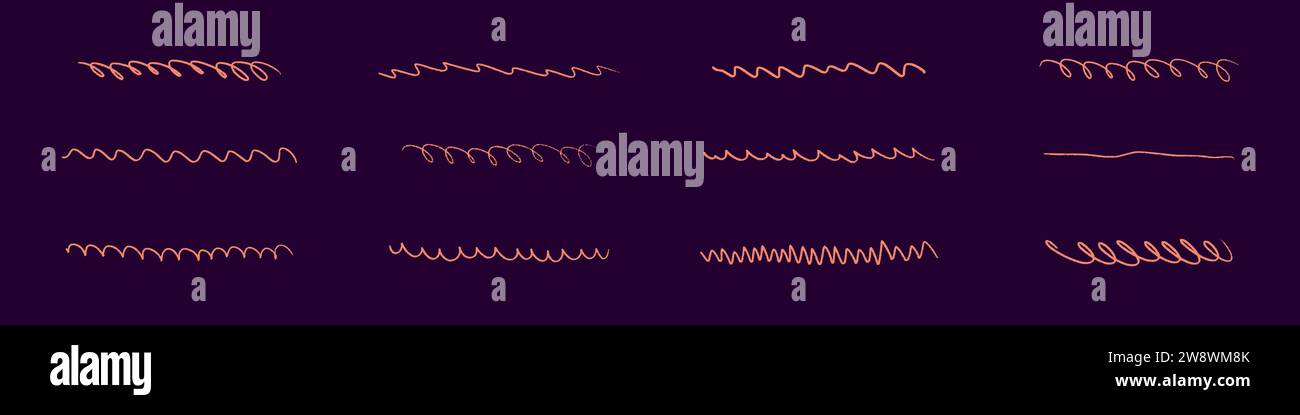 Wavy line with flowing curves. Swirls, zigzags, and doodle elements ...