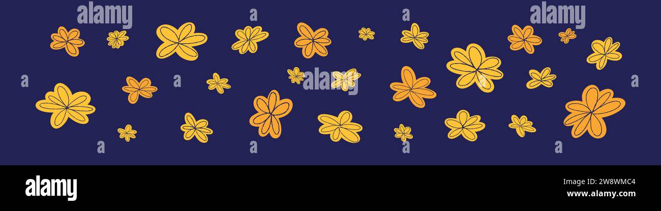 Cute hand drawn doodle of spring flowers, simple and abstract floral ...