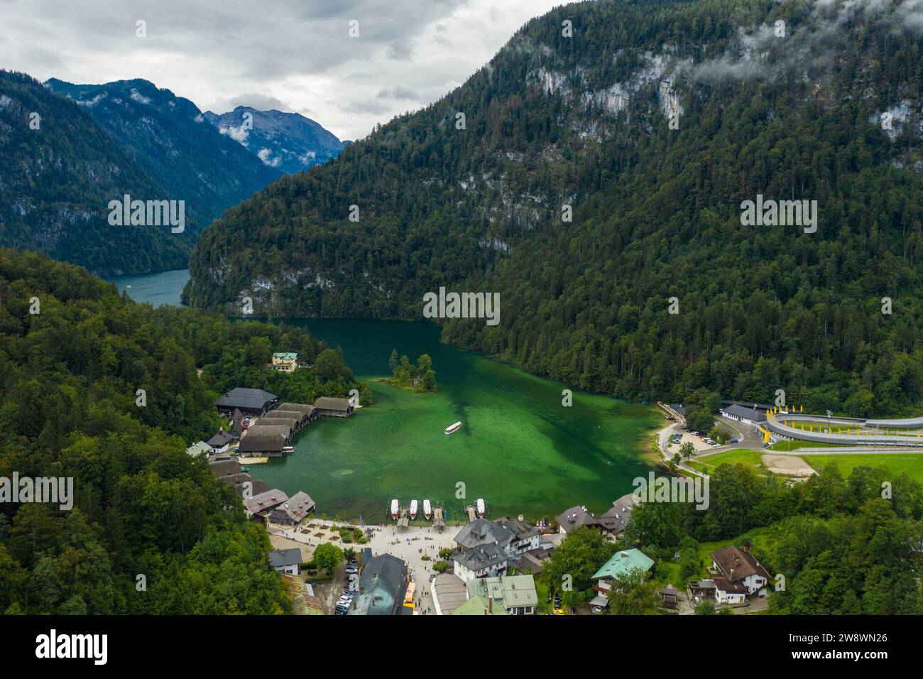 Aerial of Konigsee in Berchtesgaden, Bavaria, Germany Stock Photo - Alamy