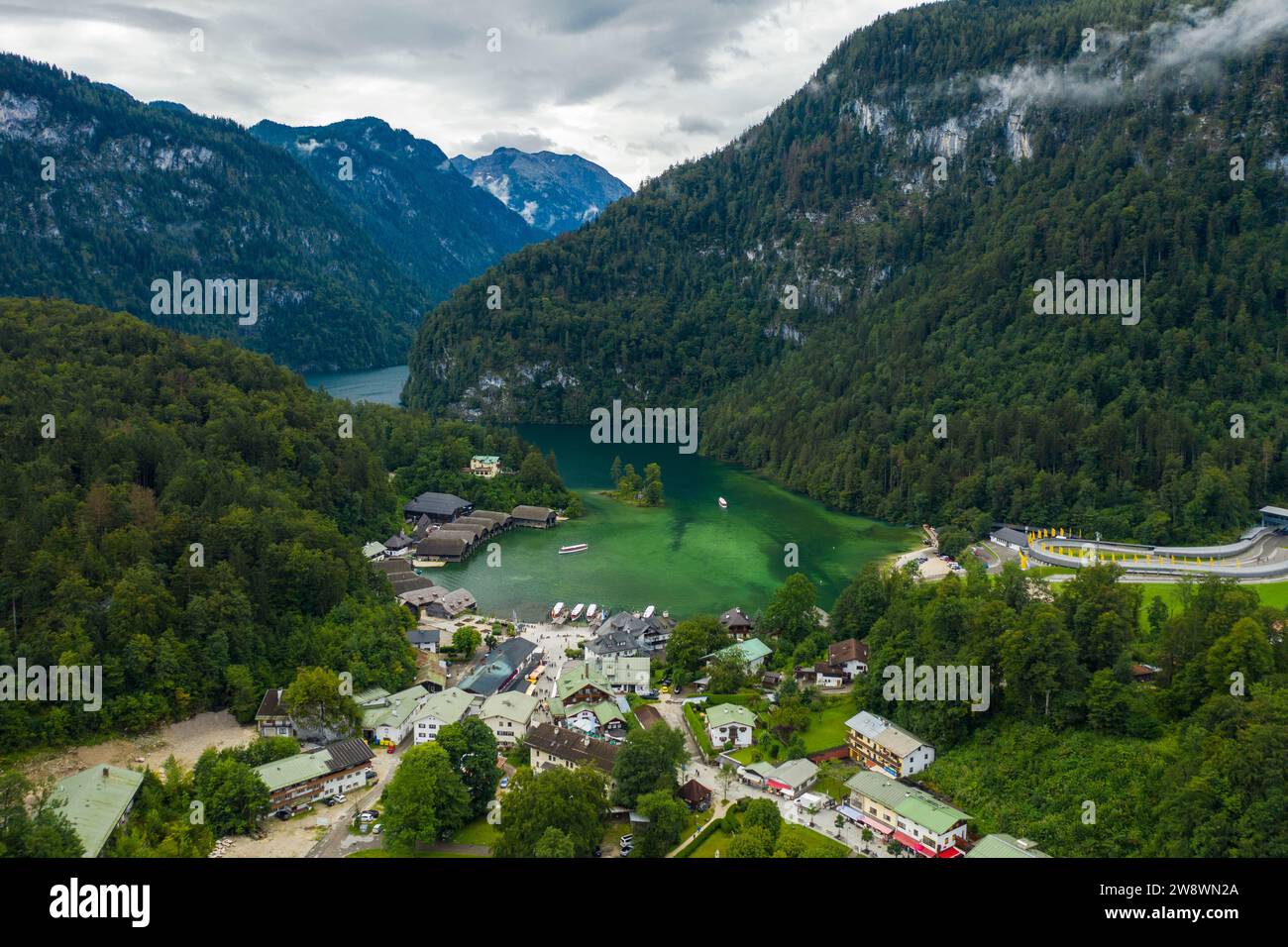 Aerial of Konigsee in Berchtesgaden, Bavaria, Germany Stock Photo - Alamy