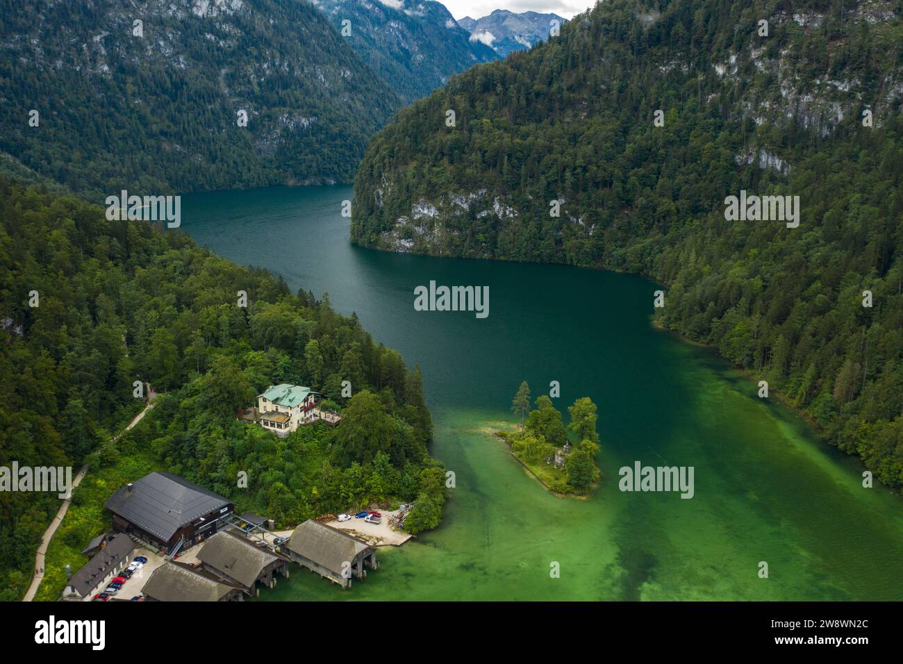 Aerial of Konigsee in Berchtesgaden, Bavaria, Germany Stock Photo - Alamy