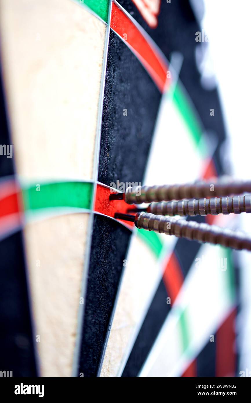 Triple bullseye darts success achievement hi-res stock photography and ...