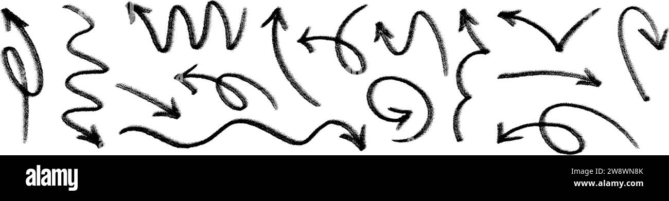 Doodle emphasis arrow icon. Design quirky twist zigzag line, spring ...
