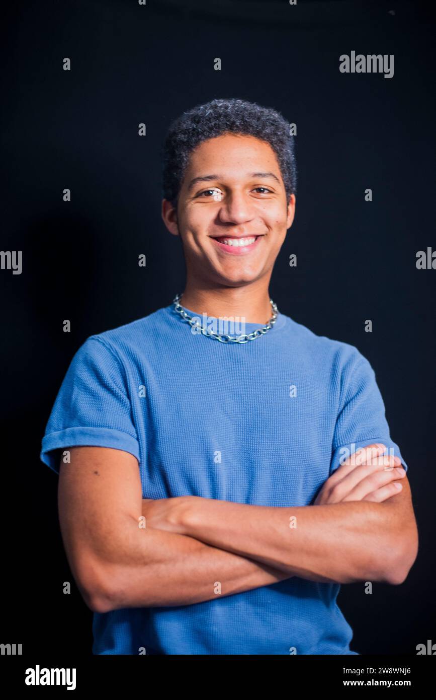 Studio Portrait of a confident young man Stock Photo - Alamy