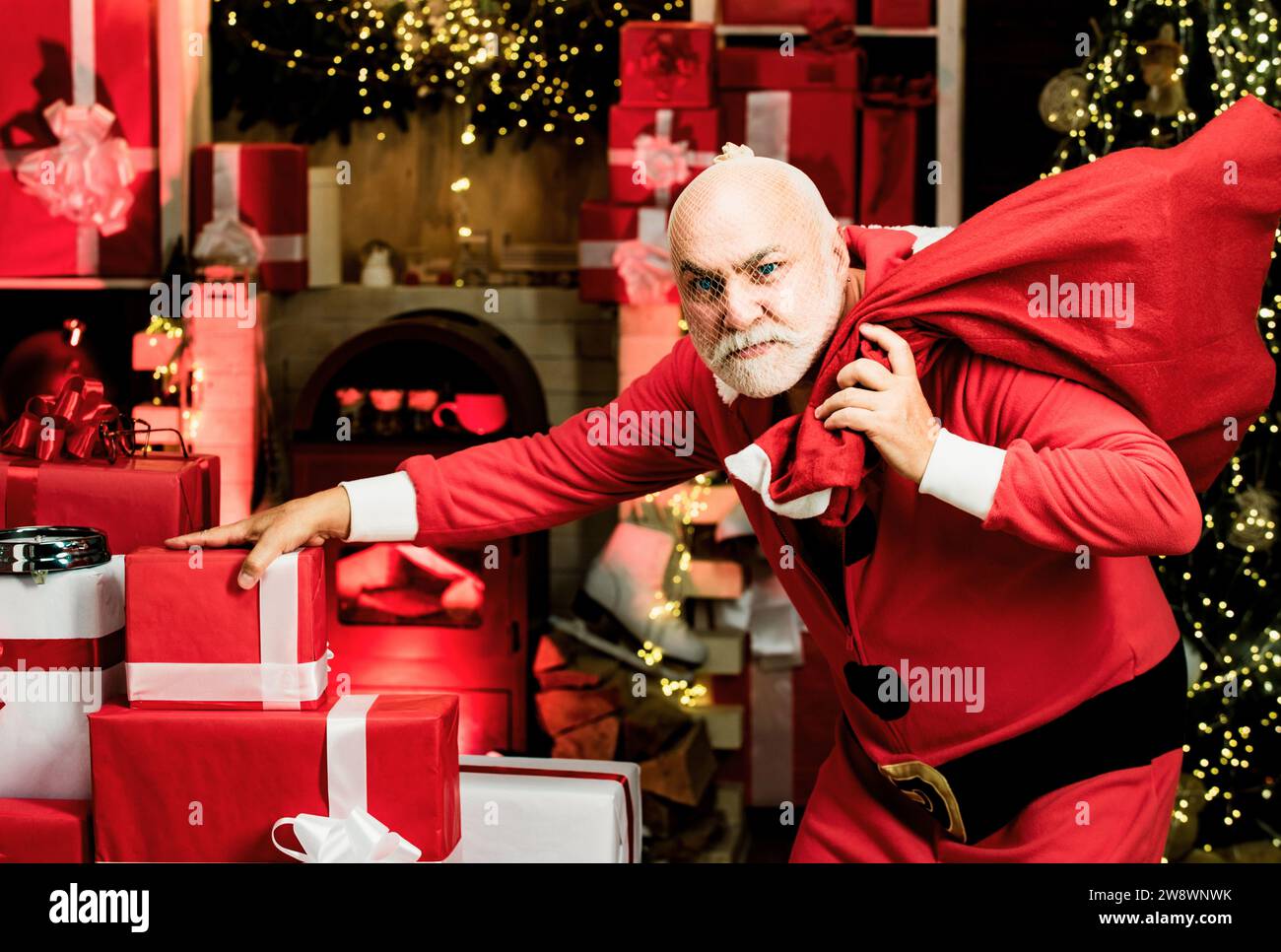 Thief stole new years presents. Criminal christmas. Criminal Santa ...