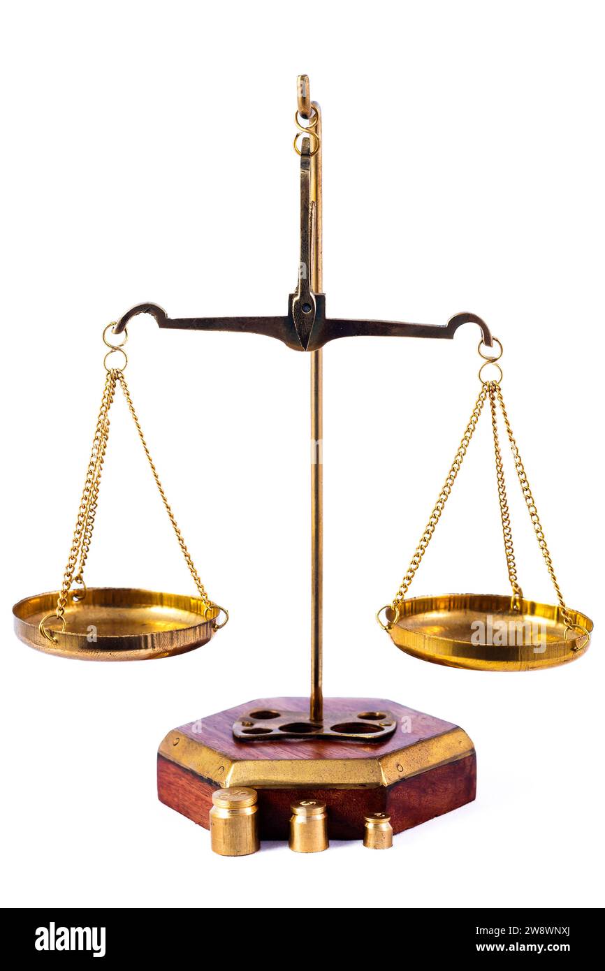 Scales of justice on white background Stock Photo - Alamy