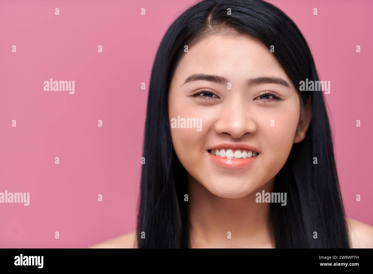 Simple Asian female makeup face Stock Photo - Alamy