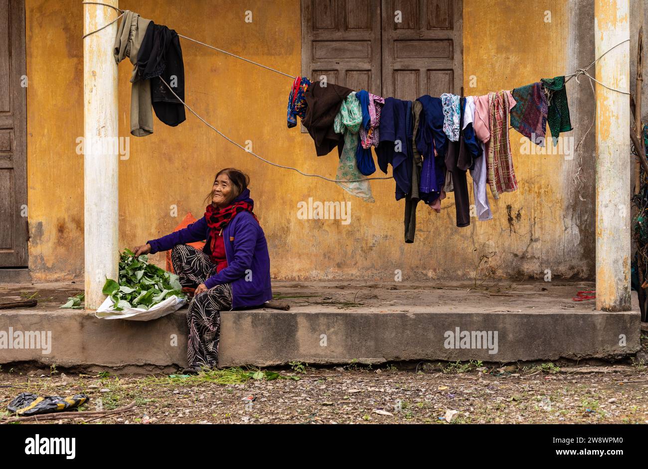 Poor old Woman from Vietnam Stock Photo - Alamy
