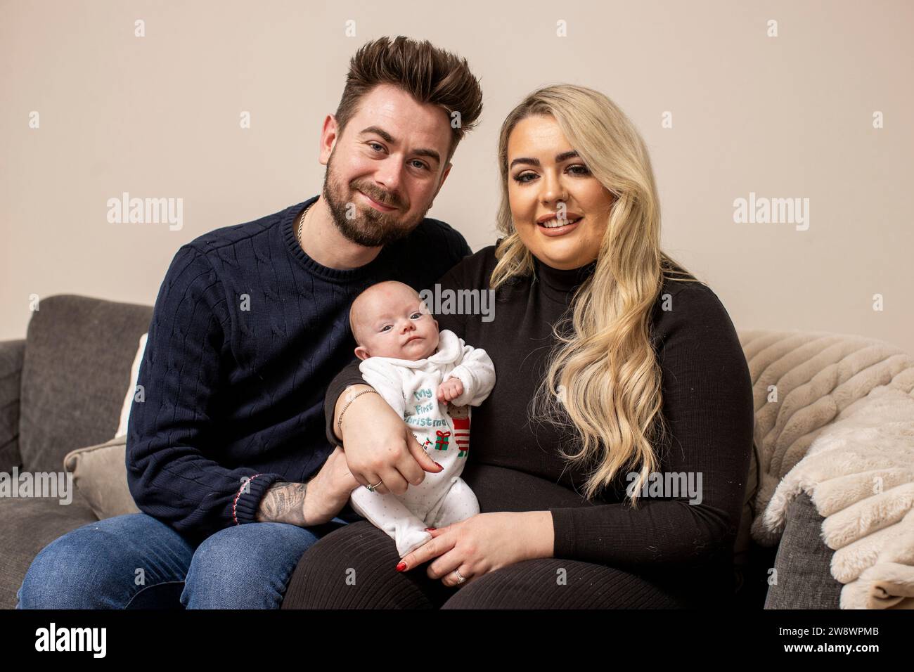 Marcus and Rachel Gilmore with their daughter Raina at their home ...