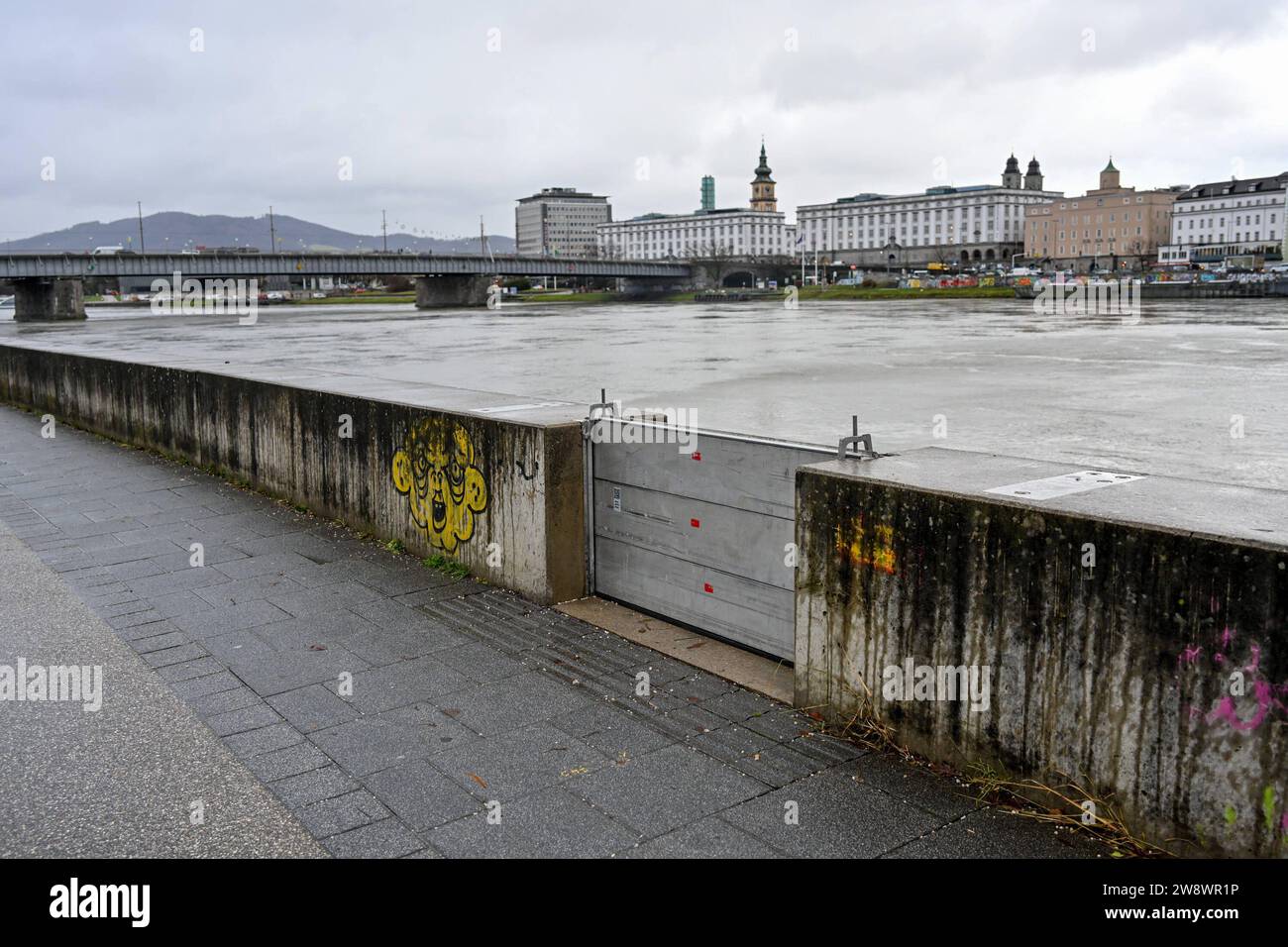 Linz, Urfahr, Hochwasser 22.12.2023, Linz, AUT, Urfahr, Hochwasser, im ...