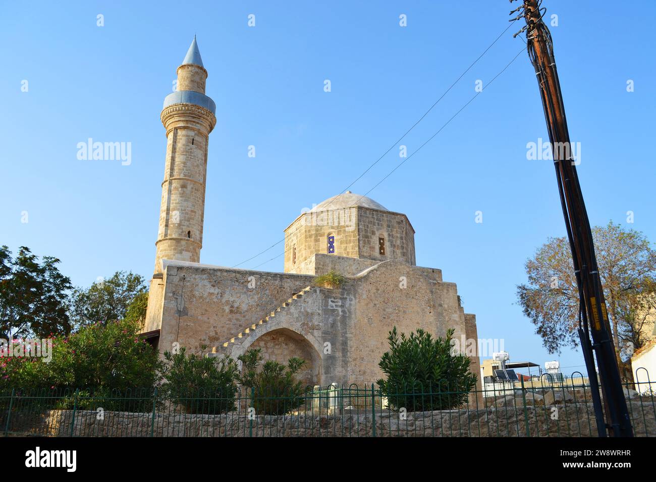 A view of an old Islamic mosque named Agia Sophia in Paphos city ...